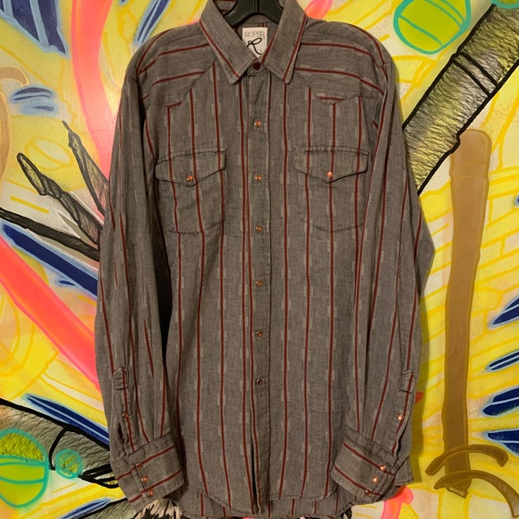 Roper | Shirts | Vintage Roper Pattern Snap Button Cowboy Shirt Xl ...